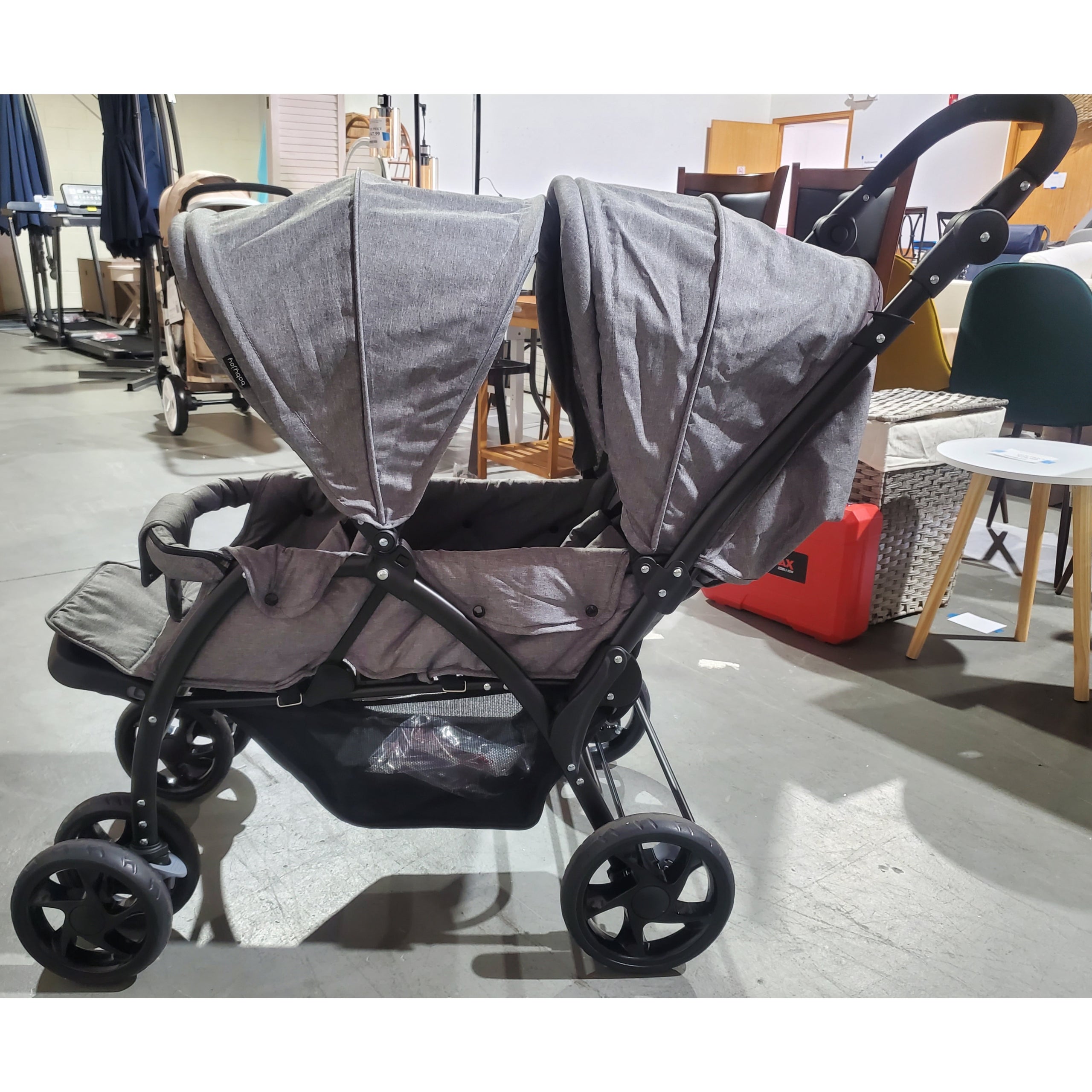 Costway Foldable Double Baby Stroller Lightweight Front & Back Seats ...