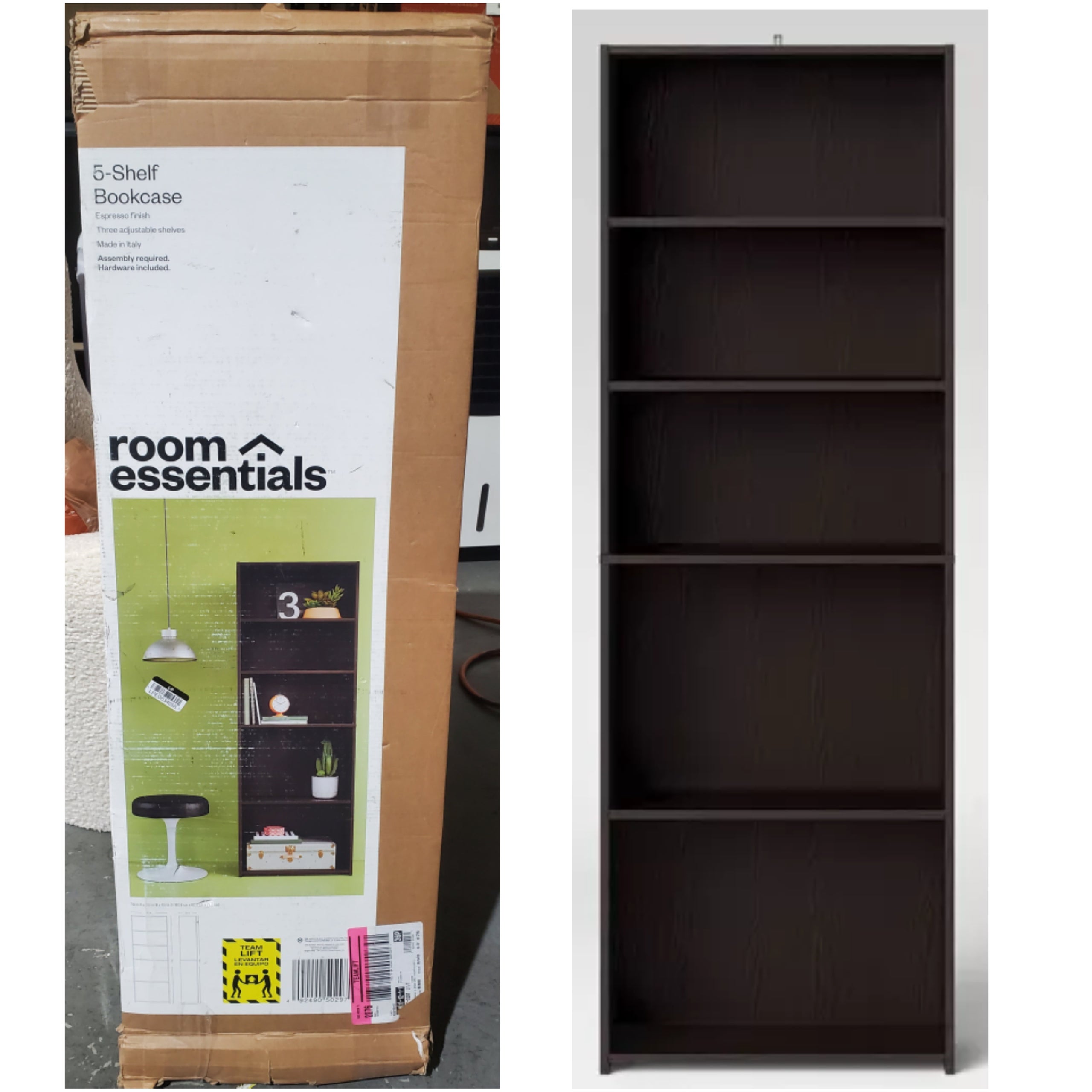 5 Shelf Bookcase Espresso Brown - Room Essentials | 2nd City ...