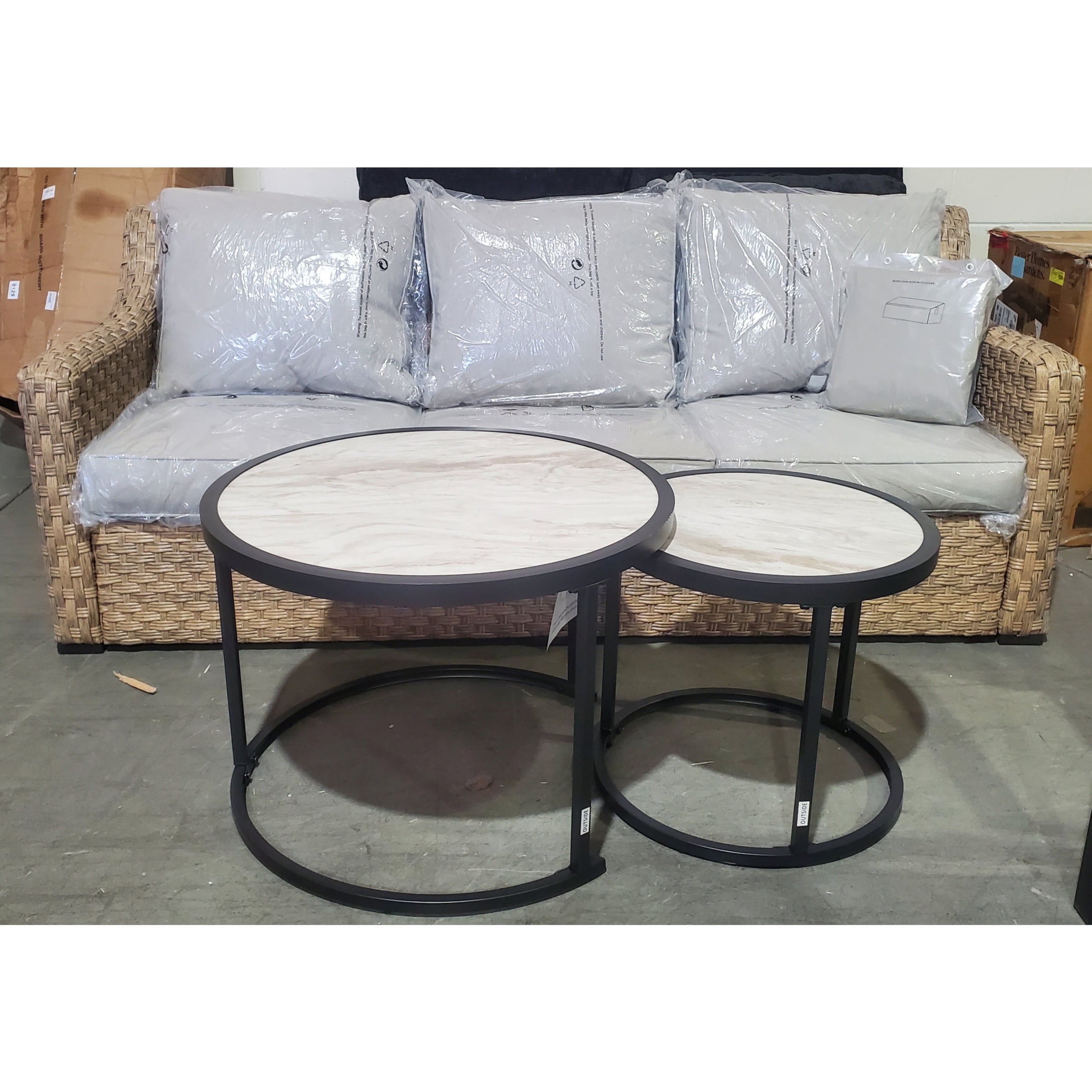 Better Homes & Gardens River Oaks Outdoor Sofa and 2 Nesting Tables ... Better Homes & Gardens River Oaks Outdoor Sofa and 2 Nesting Tables ...