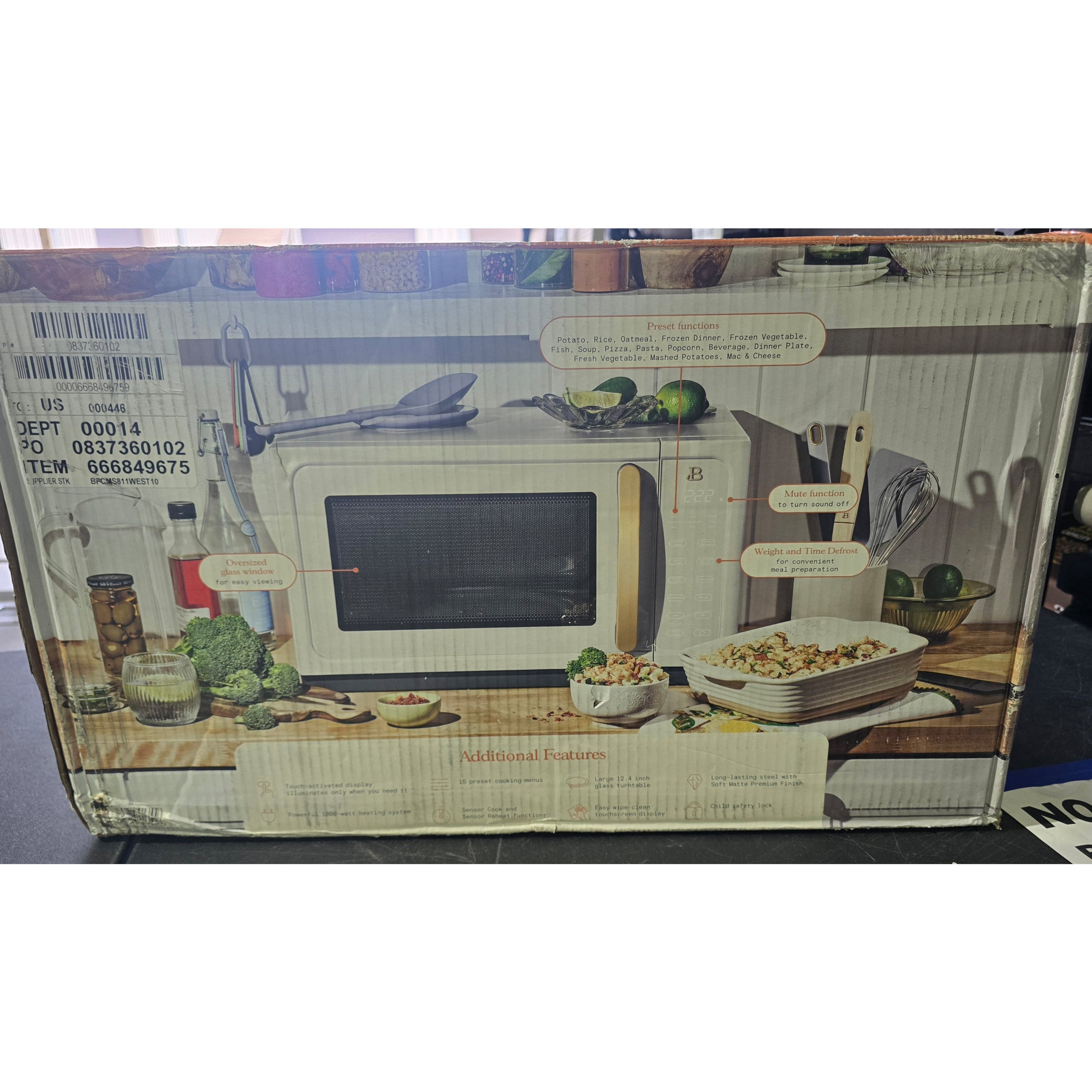 Beautiful 1.1 Cu ft 1000 Watt, Sensor Microwave Oven, White Icing by ...