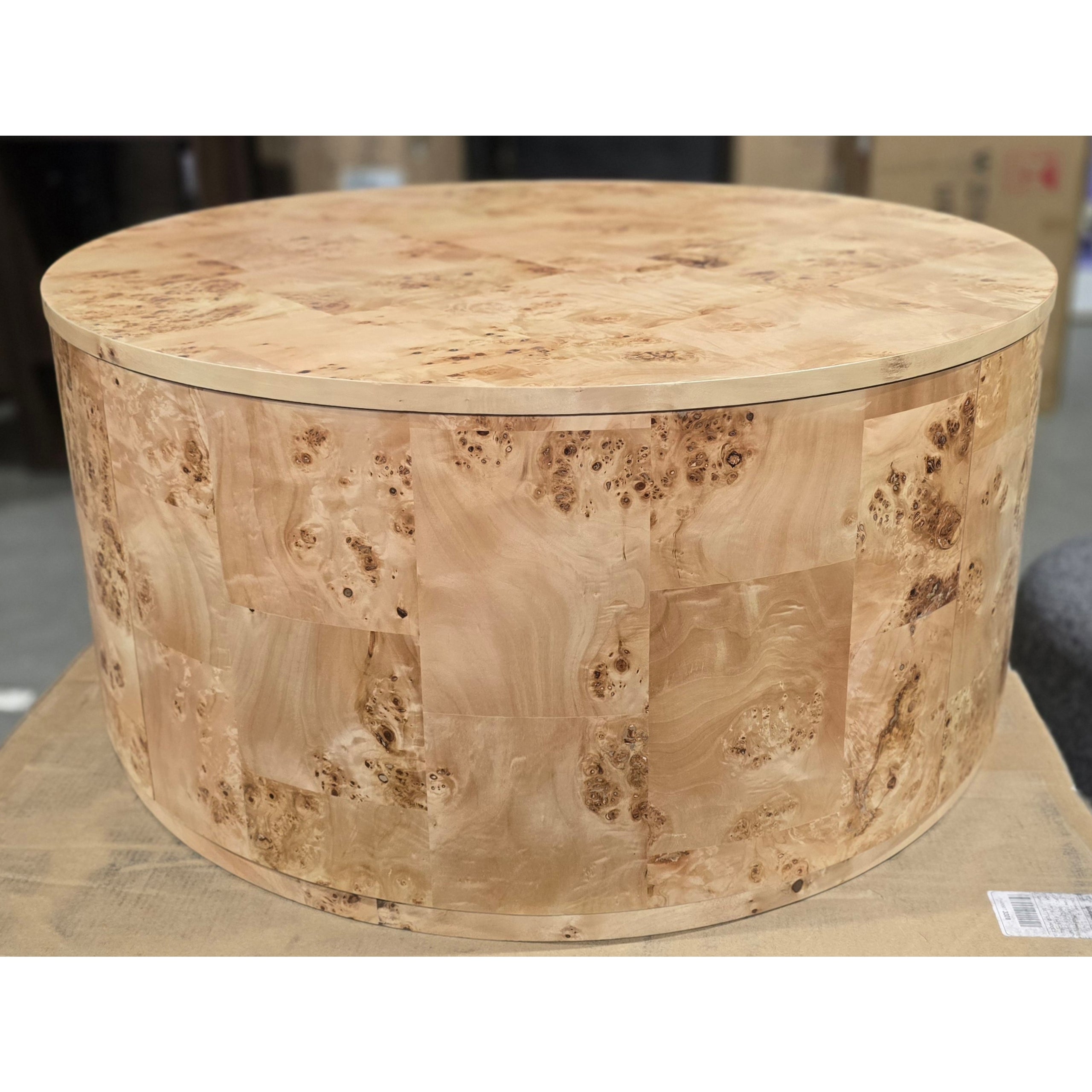 Better Homes & Gardens Burlwood Round Coffee Table, Light Burl Wood ...