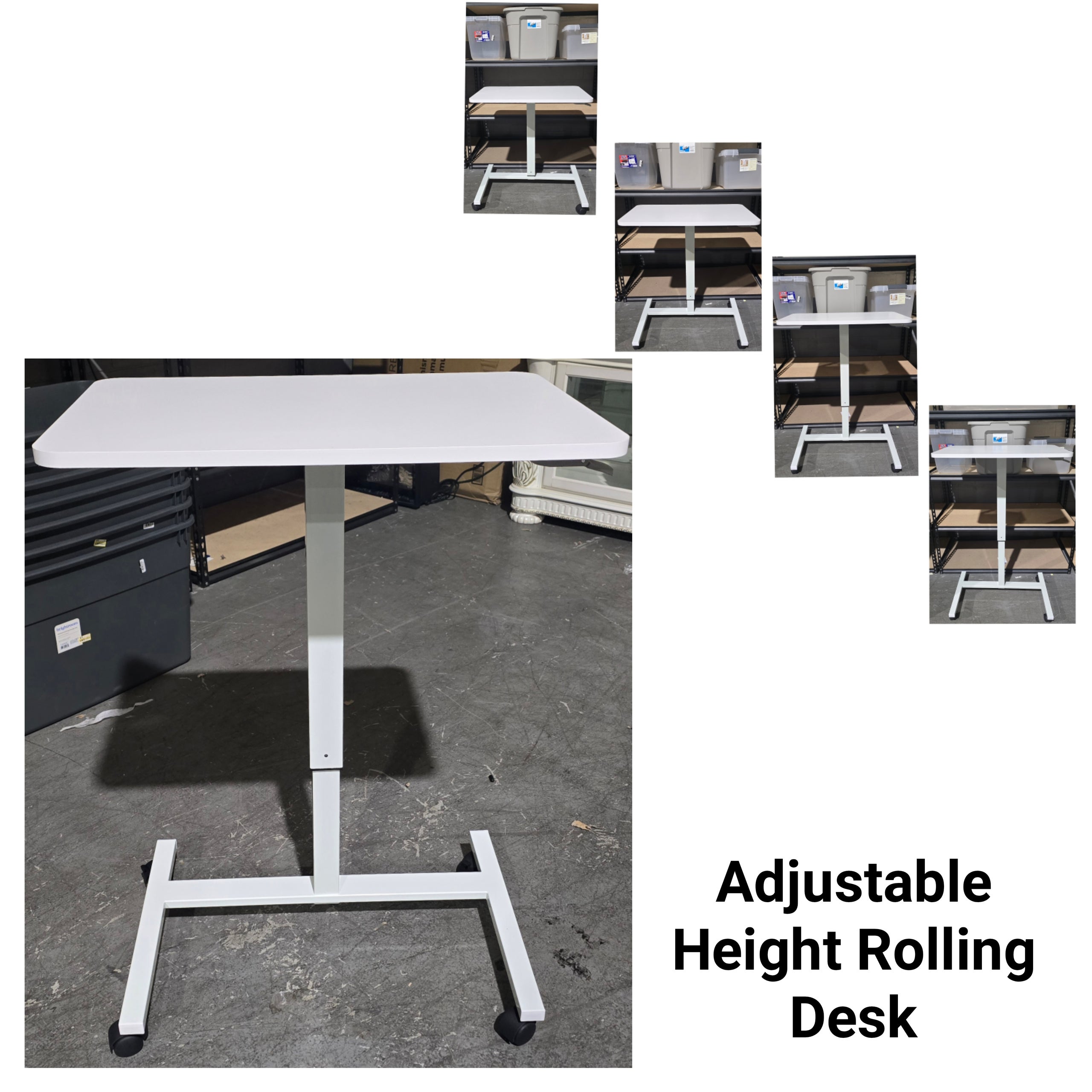 CLATINA Mobile Laptop Desk Pneumatic Sit to Stand Table Height ...