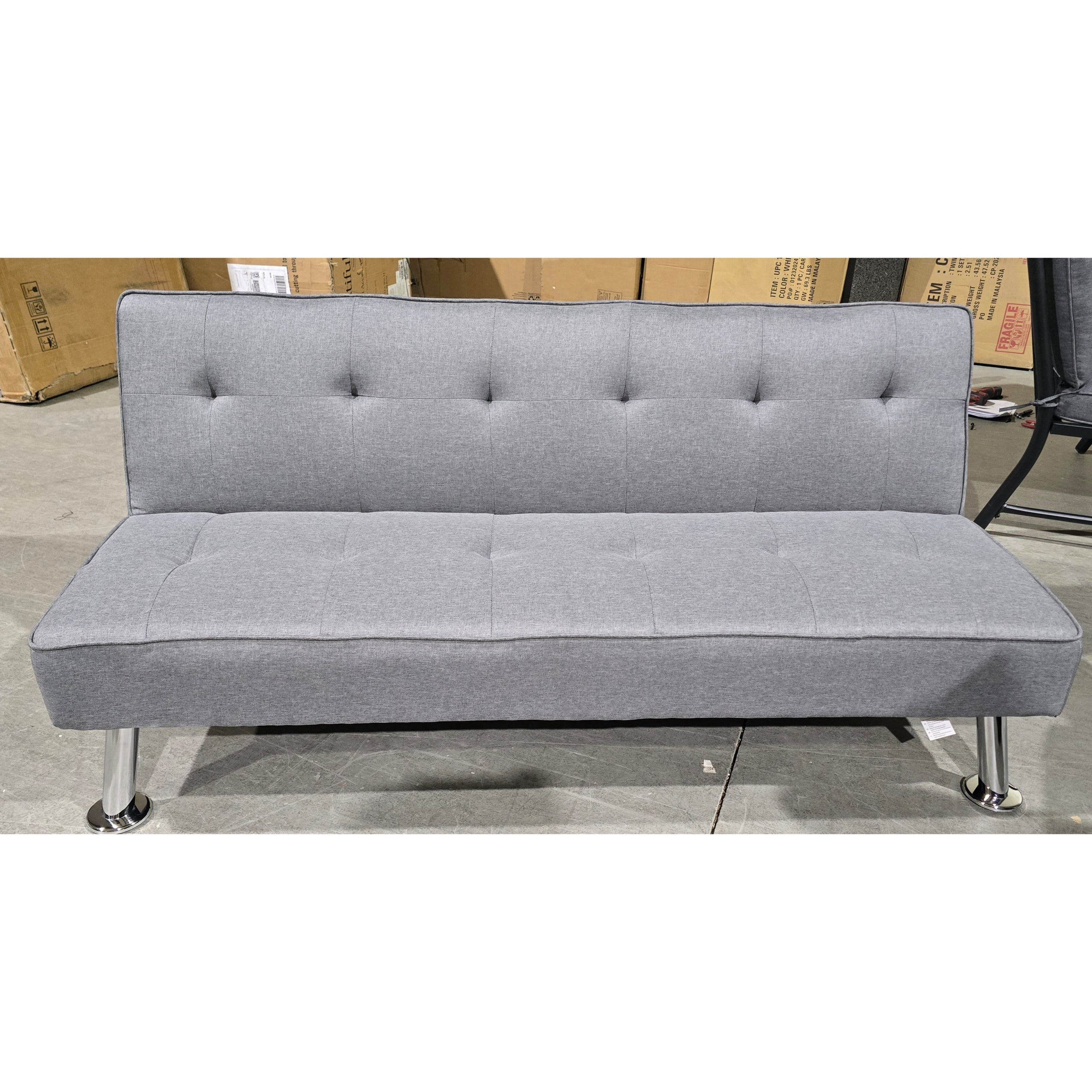 Alden Design Modern Fabric Convertible Futon with USB, Charcoal | 2nd ...